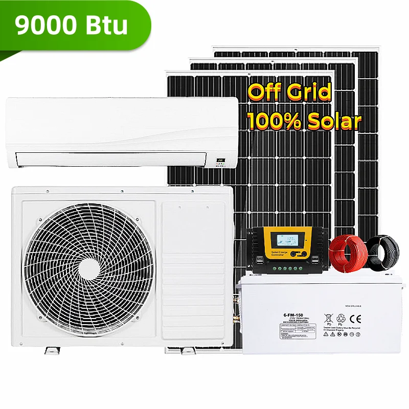 9000btu Solar Inverter Energy Home System Wall Split Off Grid Panel Dc ...