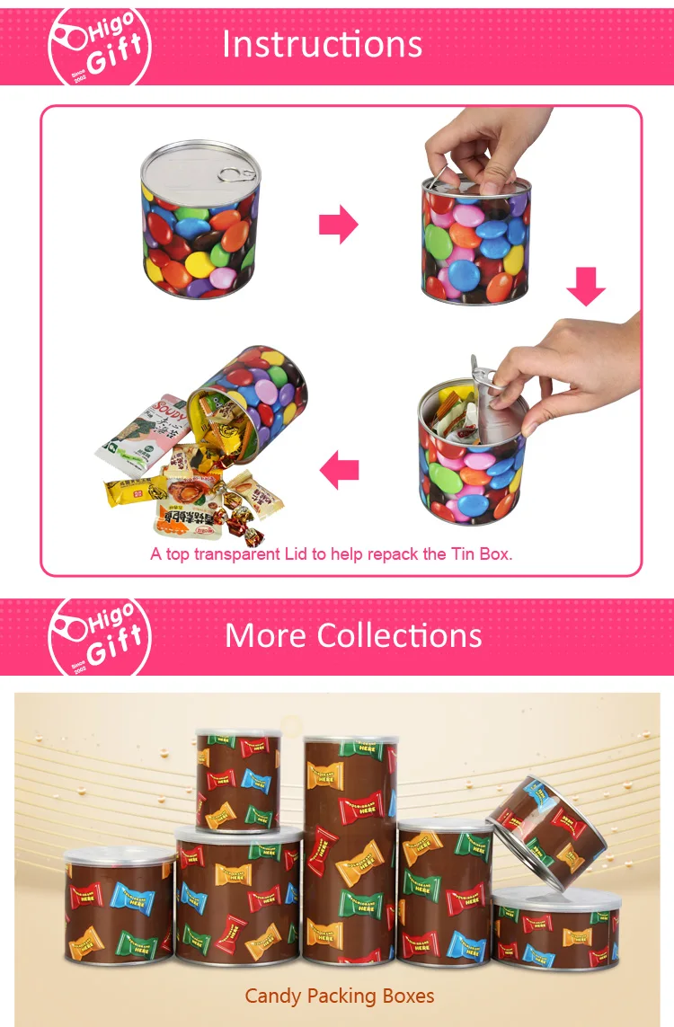 Personalized Custom Print Small Tin Can Metal Candy Box Wedding For ...