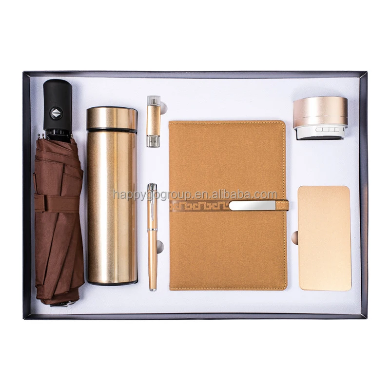 5 In 1 Pen Usb Thermos Flask Umbrella Speaker Soveniers Office Gift Set ...