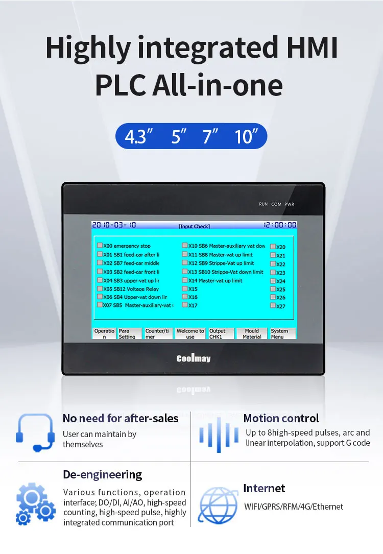 Hmi Plc All In One Qm3g-70fh Digital Temperature And Humidity ...