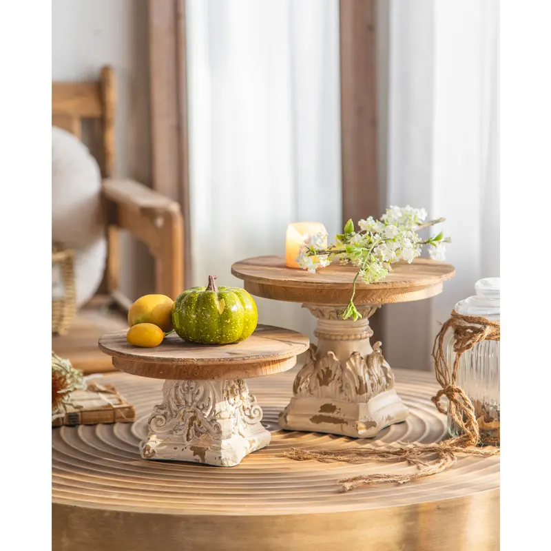 Roman Style Home Decor Decorative Wooden Round Wood Tray Food Tray ...