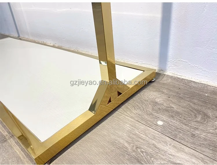 Custom Gold Stainless Steel Garment Stands for Boutiques