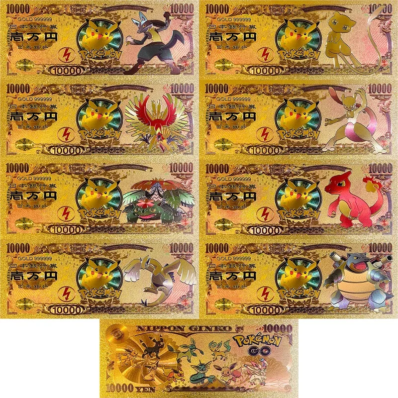 Wholesale Cartoon Gold Plated Poke Mon Charizard Banknotes Waterproof ...