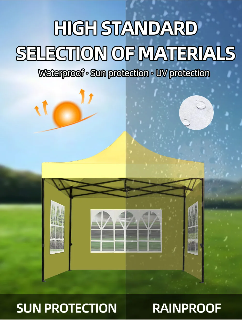 Brand New Carpa Plegable 3x3 3x3m 10x10ft Folding Wall Tent Collapsible ...