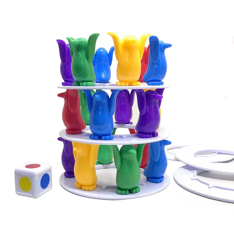 Balance Penguin Challenge Tower Building Blocks Board Game Kids Puzzle ...