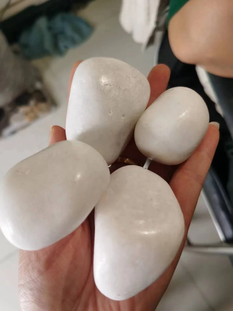 Polished Snow White Pebble Stone Tumbled Rocks Cobble For Garden - Buy ...