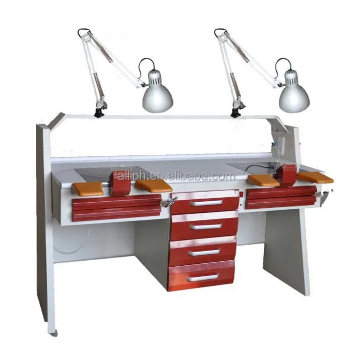 2 Person Technician Work Desk Dental Lab Work Bench Dental Workstation ...