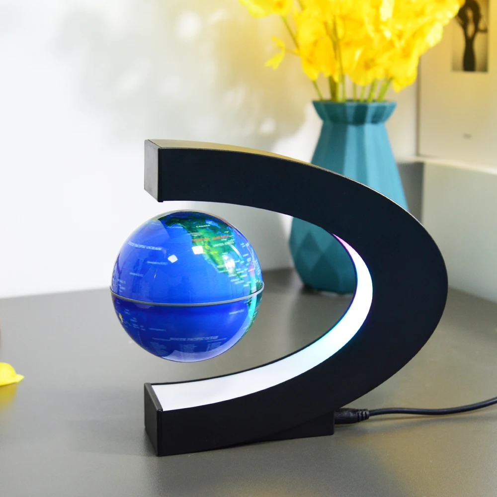 C Shape Magnetic Levitating Globe with Colorful LED Lighting, OEM Available