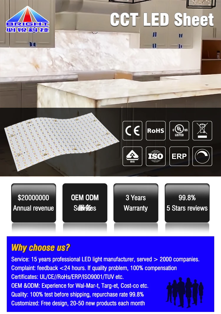 Tunable White LED Light Sheet 24V Flexible Dimmable 2700K-6000K LED ...