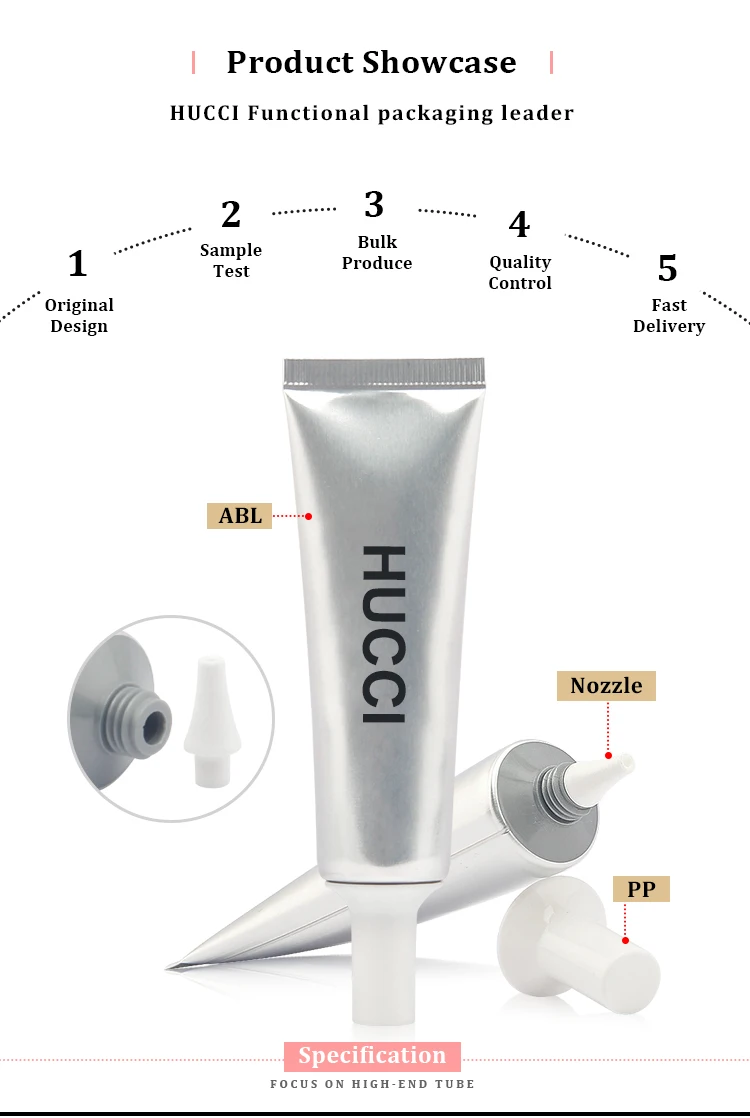 20ml 30ml 50ml Cosmetic Round Plastic Tube Long Nozzle Ointment Squeeze ...