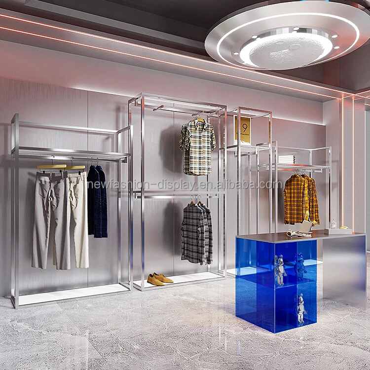 Commercial Retail Clothes Shelving Garment Display Rack Clothing Store ...
