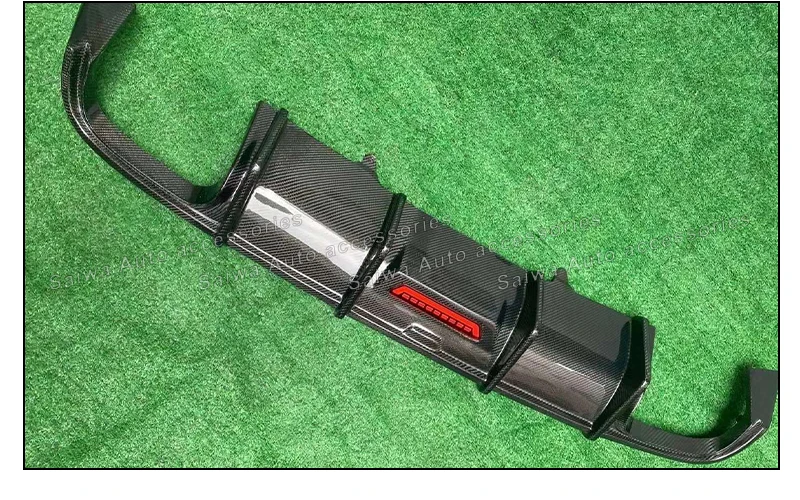 Carbon Fiber Kb Style Rear Diffuser Lip With Led Light For Audi A4 S4