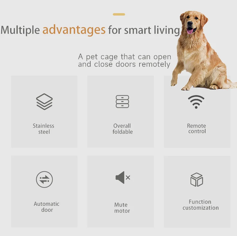 Removable Foldable 304 Stainless Steel Square Tube Heavy Duty Pet Cage ...