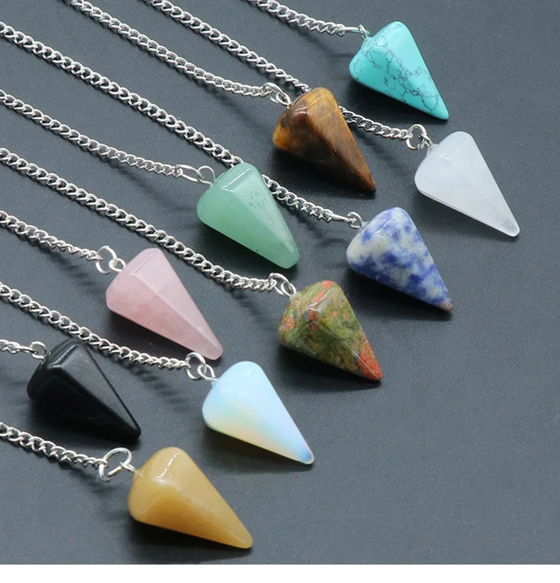 Pyramid Reiki Pendulum - Natural Energy Stone Amulet