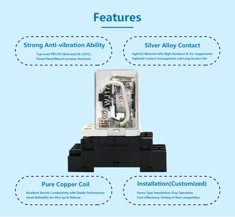 Jqx-38f-3z 40a 11 Pins 3 Poles Relays Conversion Type Electric Relay 30 ...