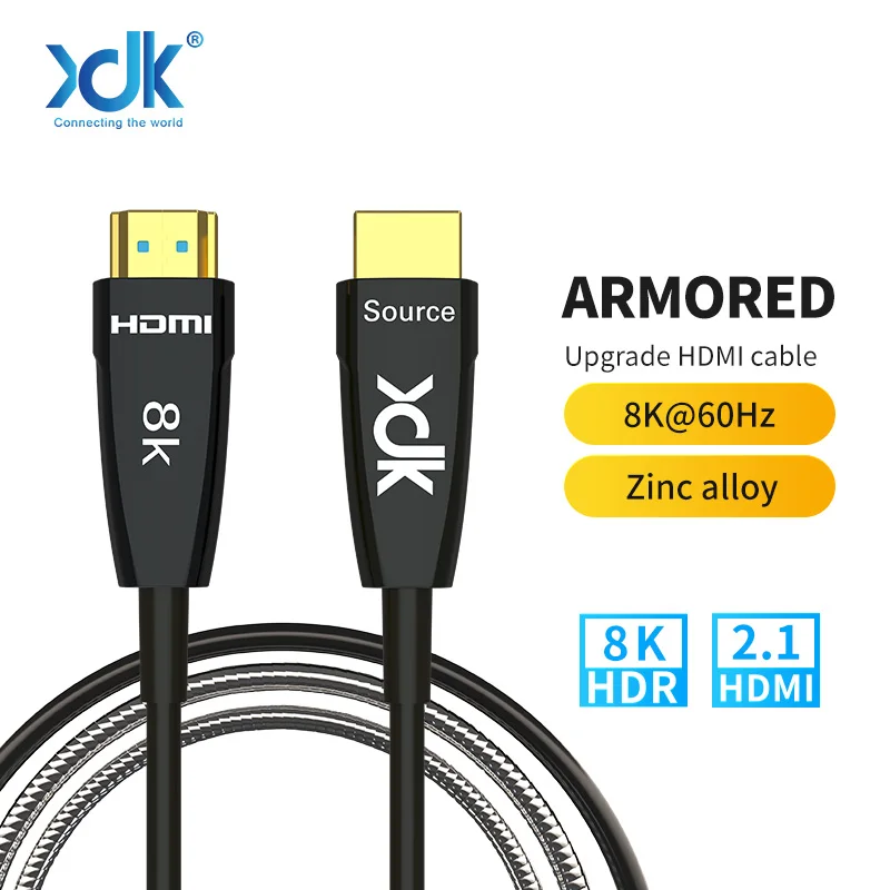 Xdk Stainless Armour 8k Hdmi 2.1 Armored Fiber Optical Hdmi 8k 15m 20m 25m 50m 100m Oem - Buy ...