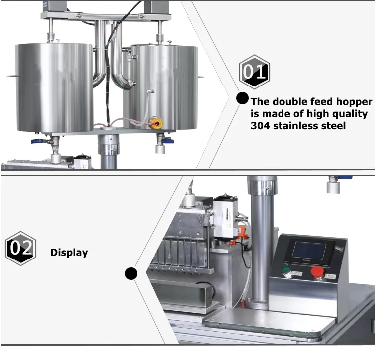 Semi-auto 10 Heads Lipstick Lip Balm Paste Jacketed Heating Filling ...