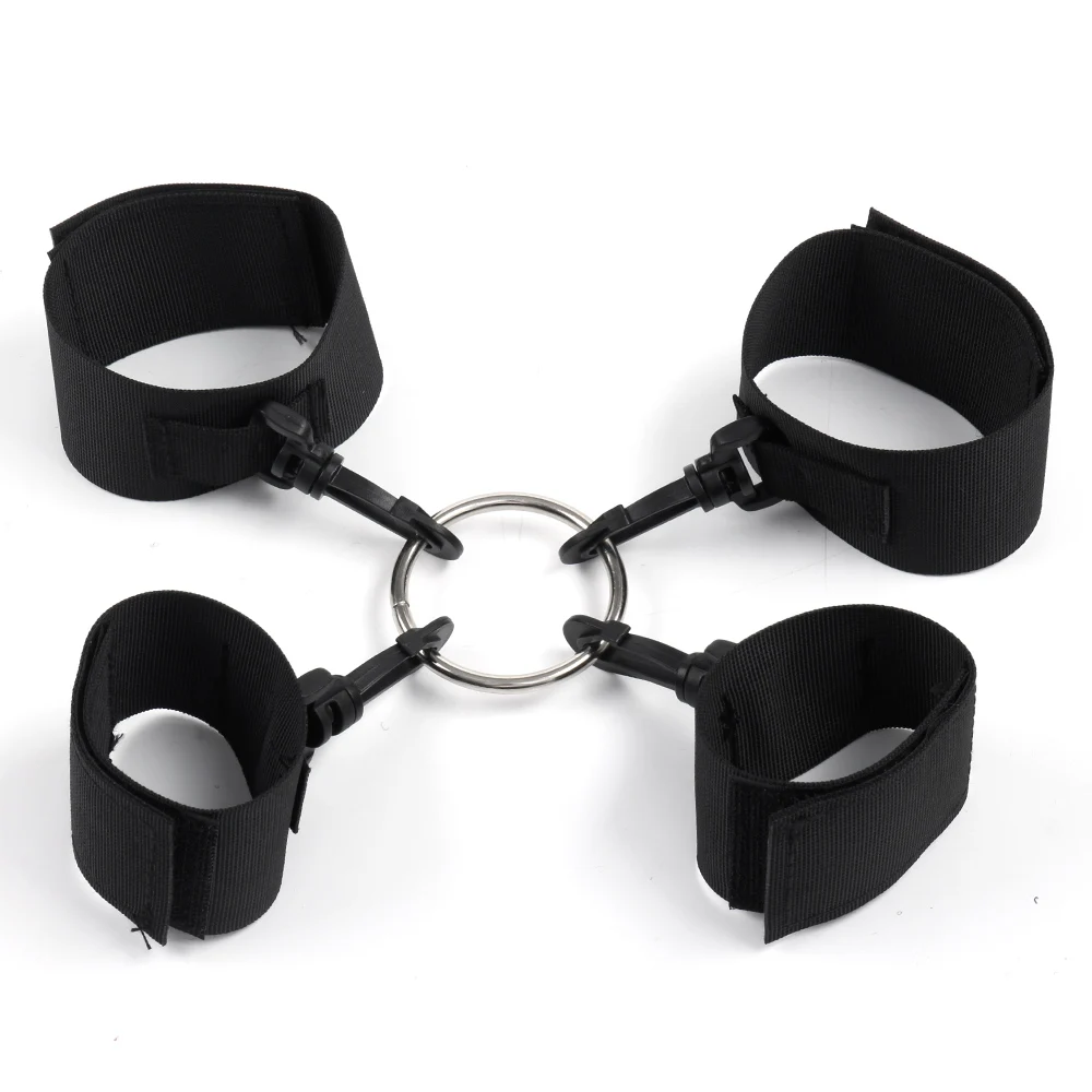 Shunqu Sm Roleplay Restraint Slave Nylon Cross Handcuffs Ankle Cuffs ...
