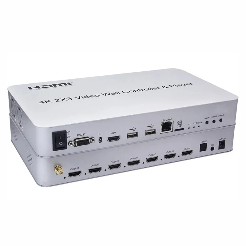 4K 2x3 HDMI Wall Controller with Player - UHD Video Wall