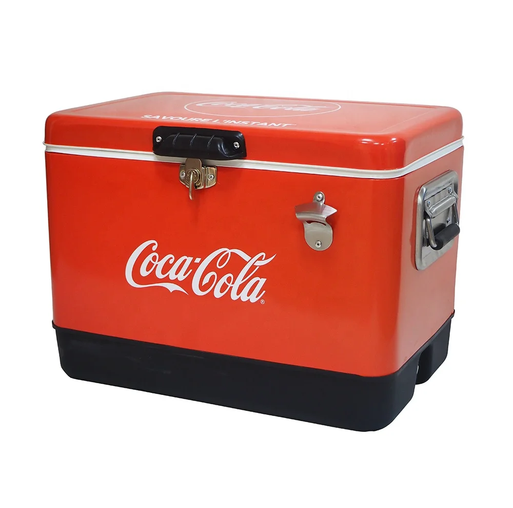 Camping Ice Chest Bbq Portable Metal Retro Cooler Box Ice Cooler - Buy ...