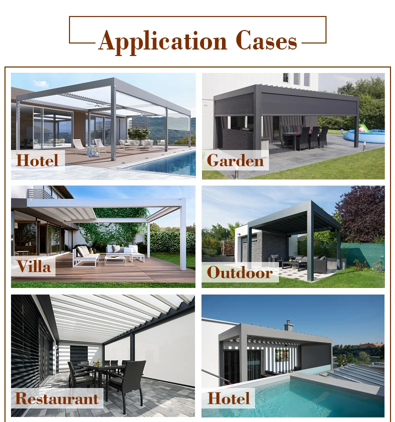 Outdoor Roof Louvre Gazebo Pergola Aluminium Bioclimatic