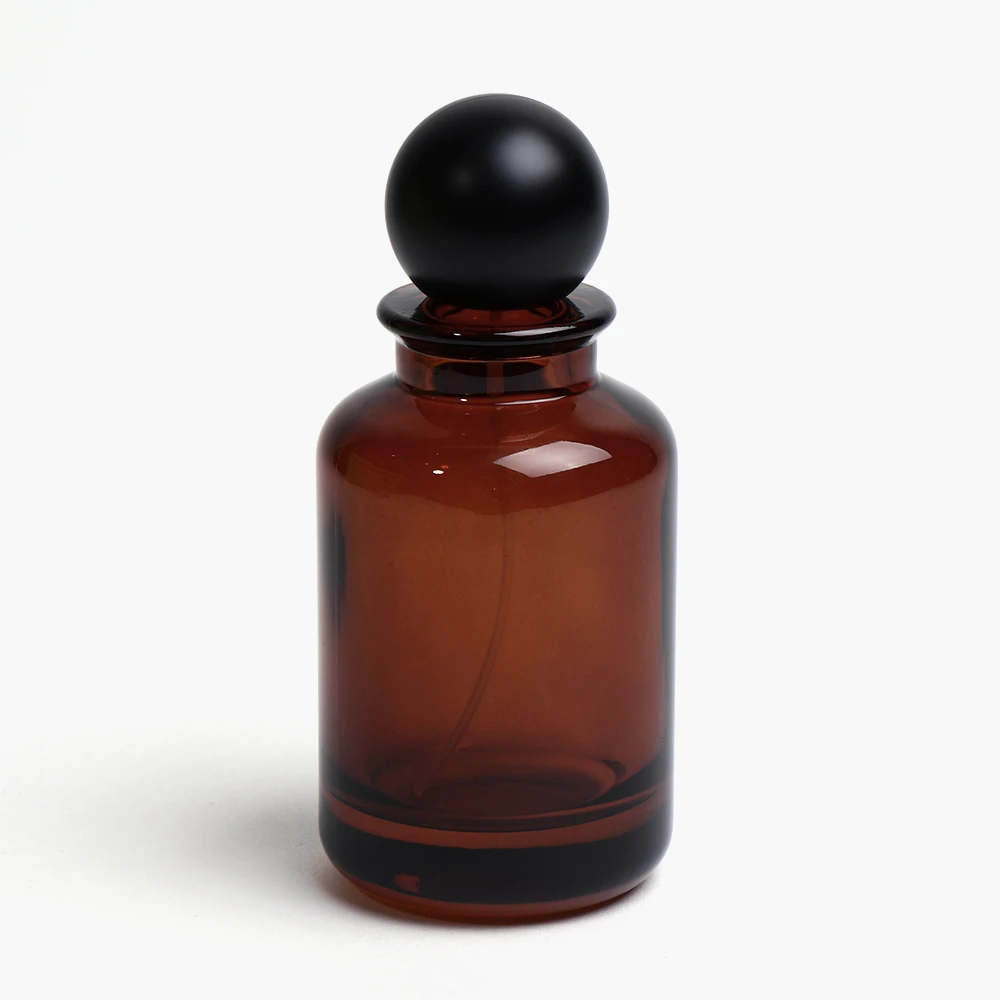 100ml Amber Color Luxury Empty Cylinder Perfume Bottle