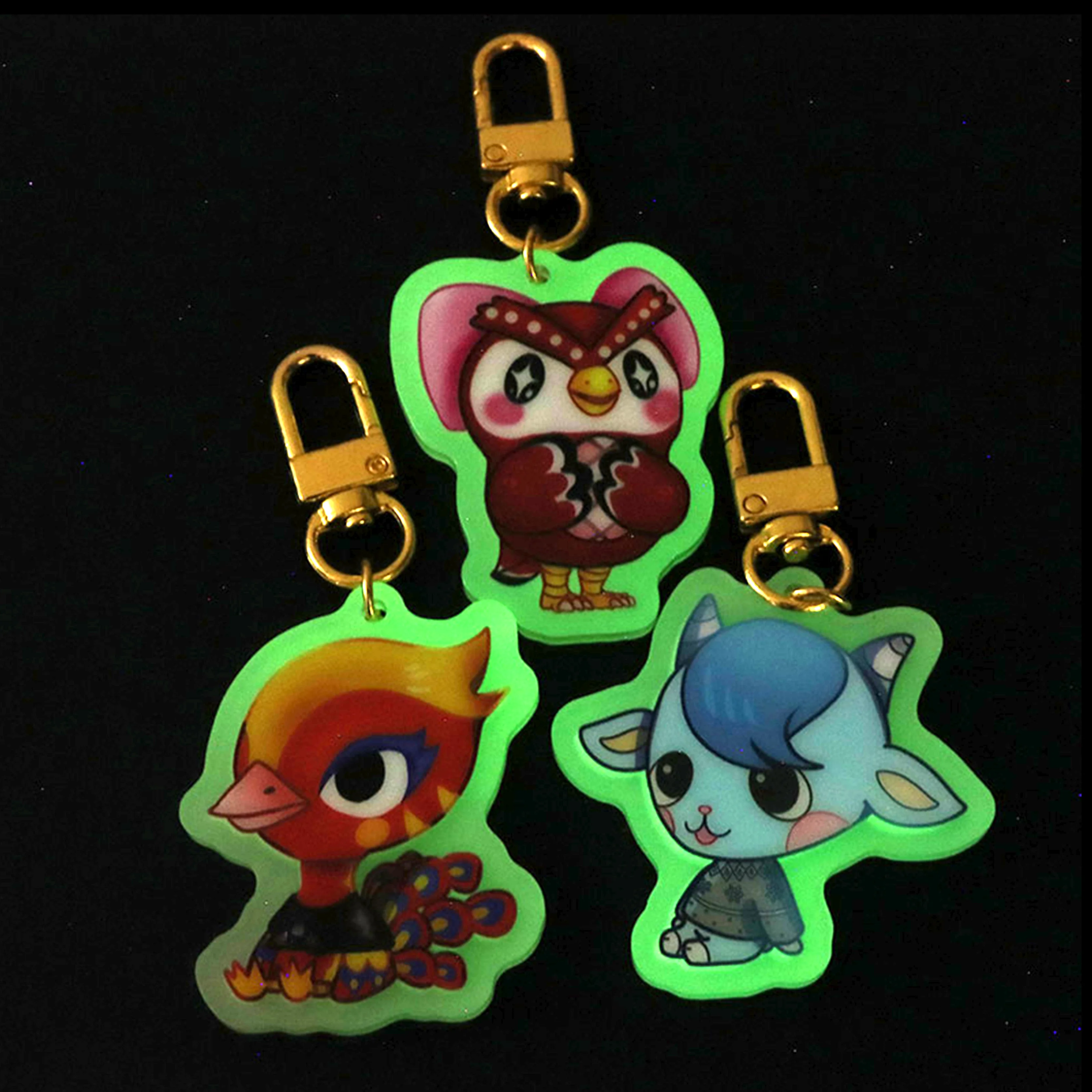 Hoshom Anime Custom Acrylic Charm Kawaii Keychain Glow Dark Kpop ...