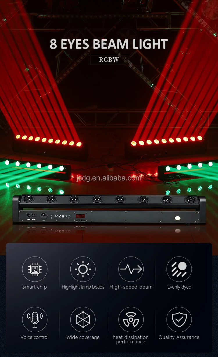 15w*8 Eyes RGBW Beam Moving Head Stage Lighting for DJ & Clubs