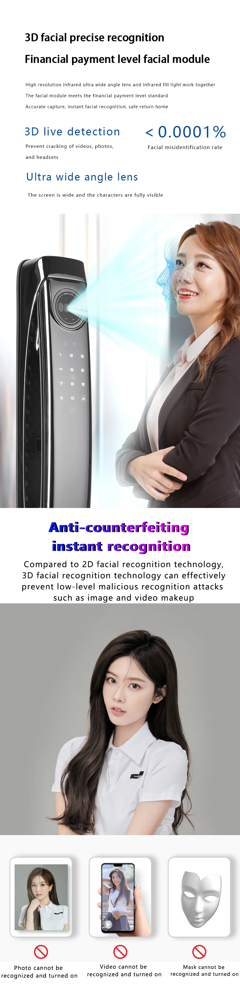Smartier 3D Face Recognition Lock - Secure & Convenient