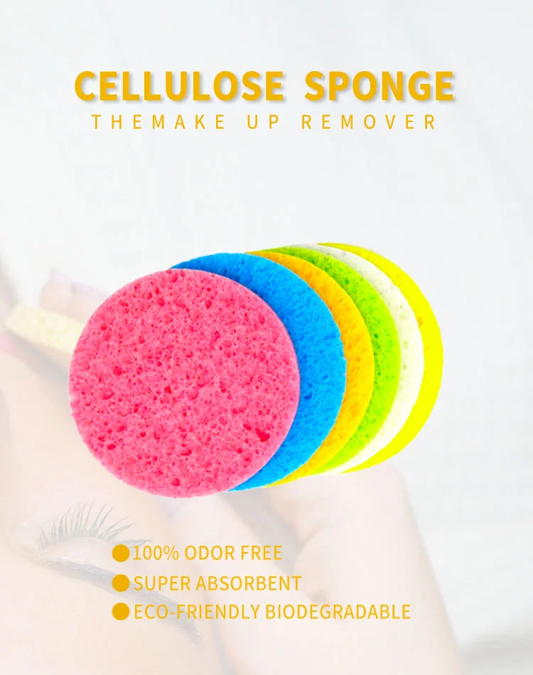 Natural Material Facial Compressed Cellulose Sponge Pad Compressed Face ...