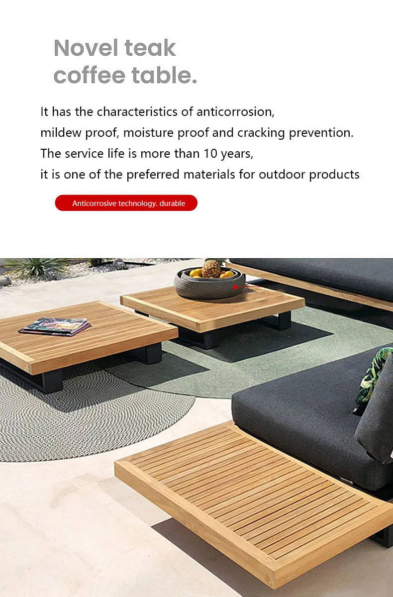 Modern Waterproof Teak Wood Furniture for Outdoor Spaces