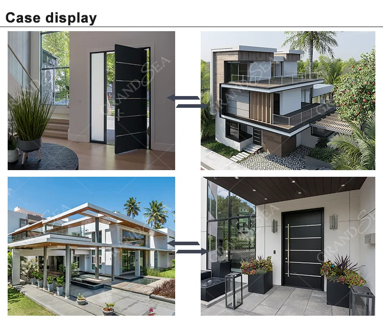 New Trend Residential Large Size Wood Aluminium Exterior Entry Solid ...