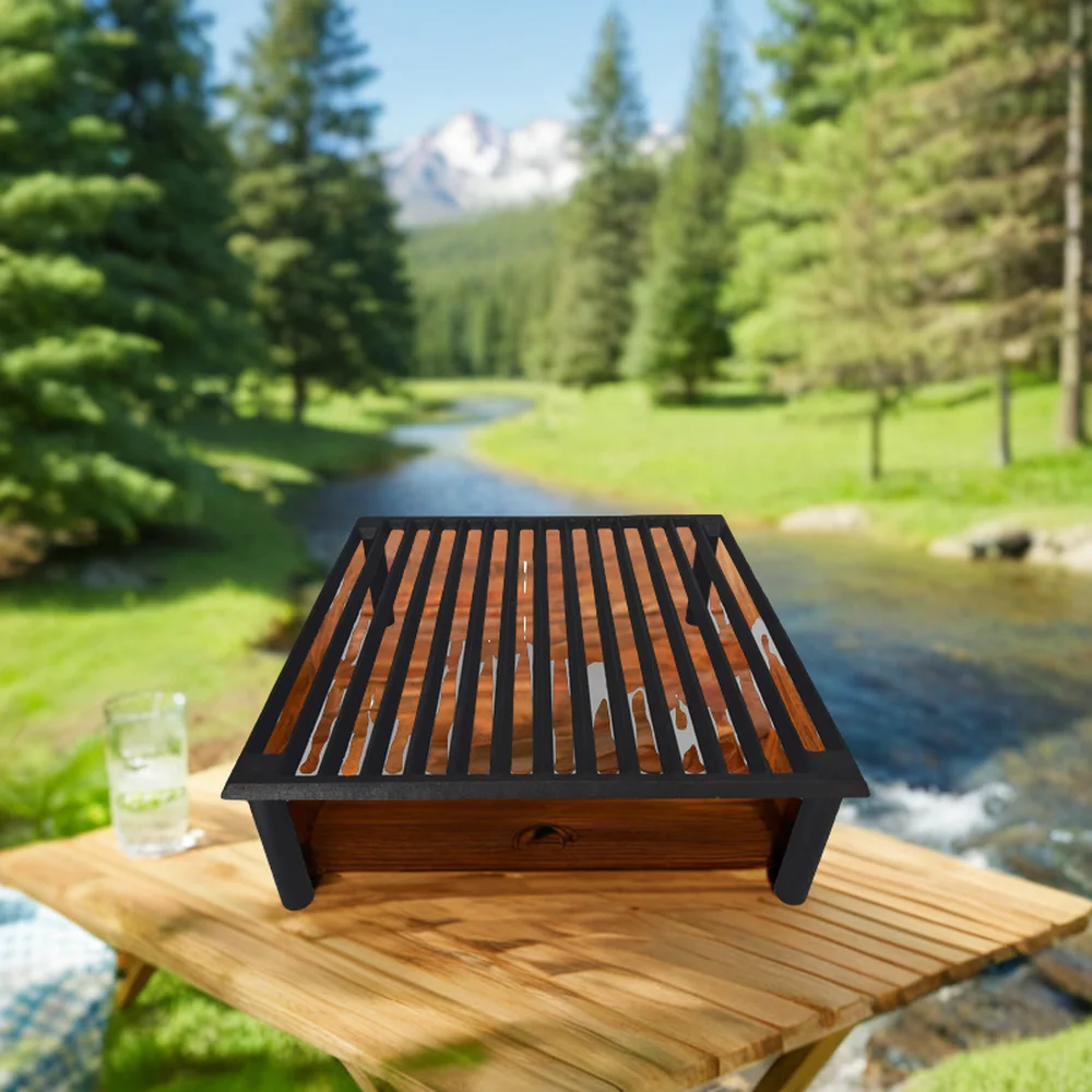 Campfire Cast Iron Camp Grill with Legs Essential BBQ Cooking Equipment ...