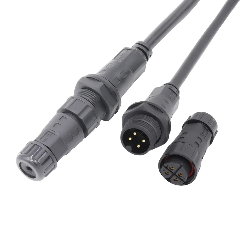 4PIN DC Connector Wire to Board type M20 Male Panel Over Mold Connector ...