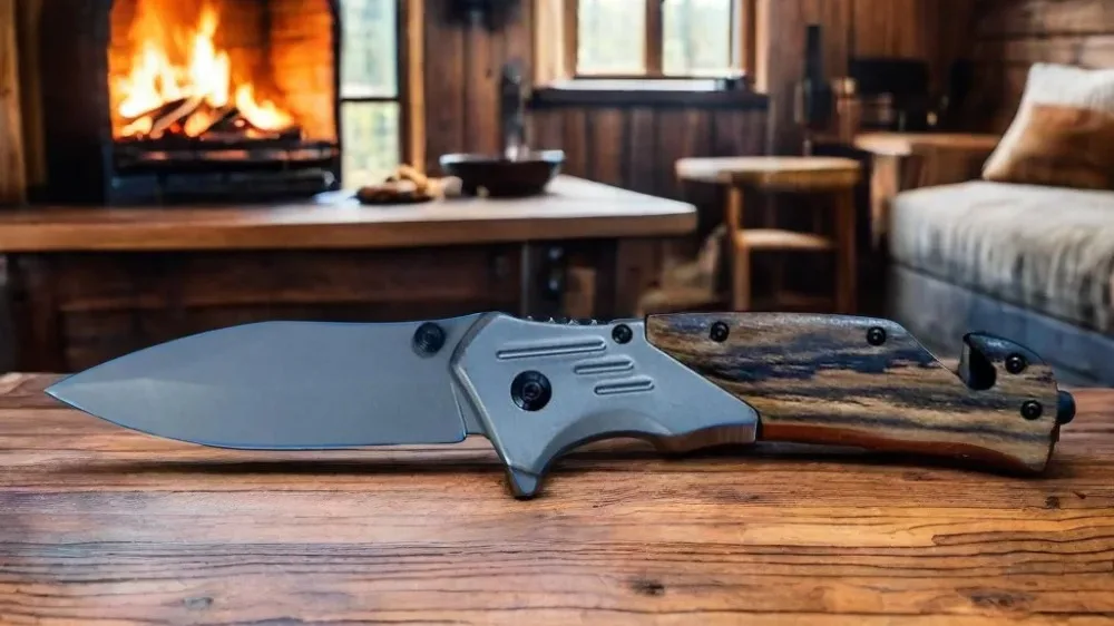 Diy Hunting Wood Pocket Knife With Durable Olive Wood Handle 3cr13 ...