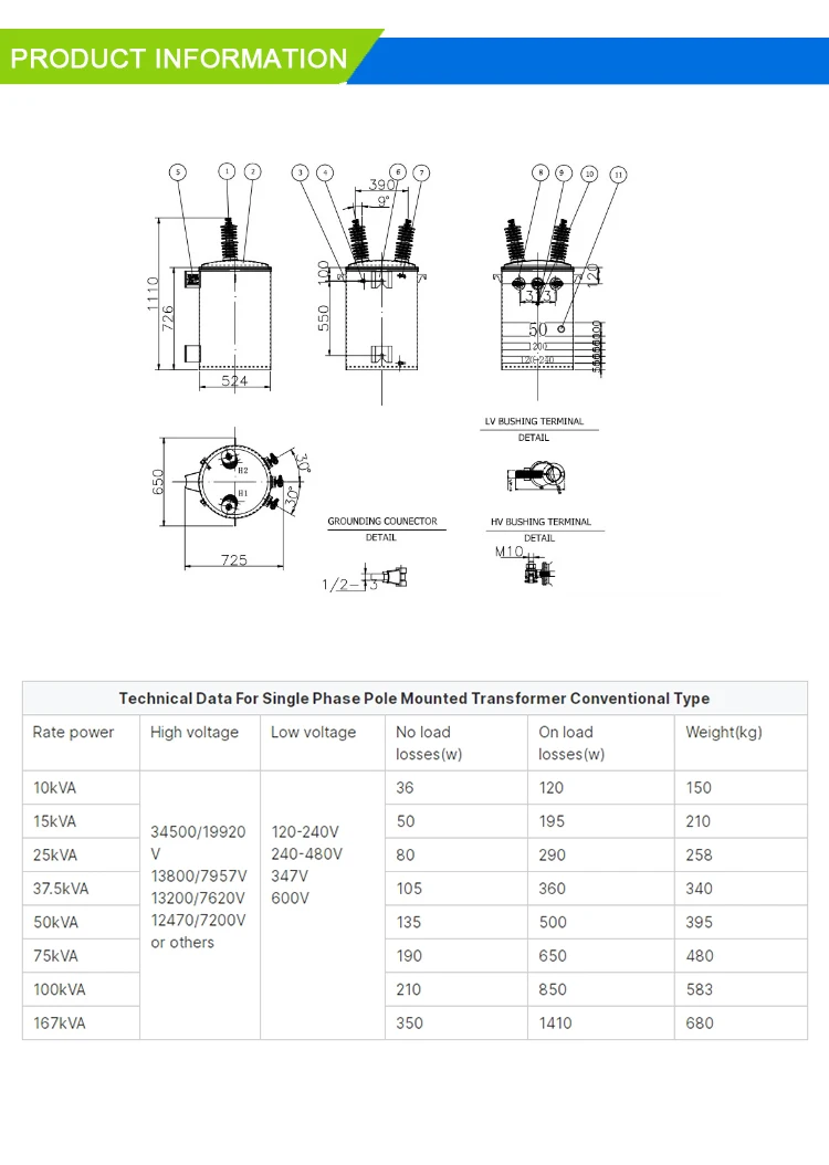 HEYI Insulated Class A single-phase step-down cylindrical distribution ...