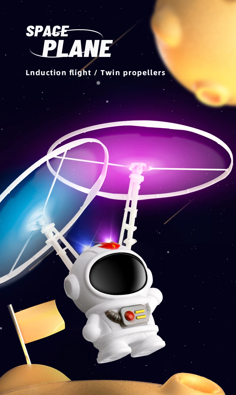 Flying Astronaut Robot Toy USB Charging Kids High-Tech Hand-Controlled ...