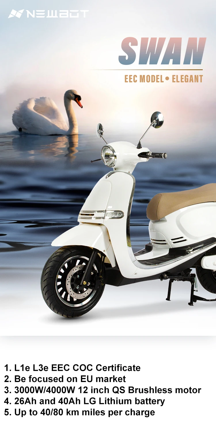 Newbot SWAN 4000W EEC 12 Inch Adult Electric Scooters Electric Moped ...