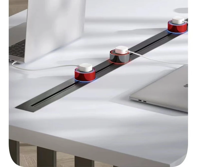 Aluminum Alloy Desk Power Rail System - Universal Track Socket