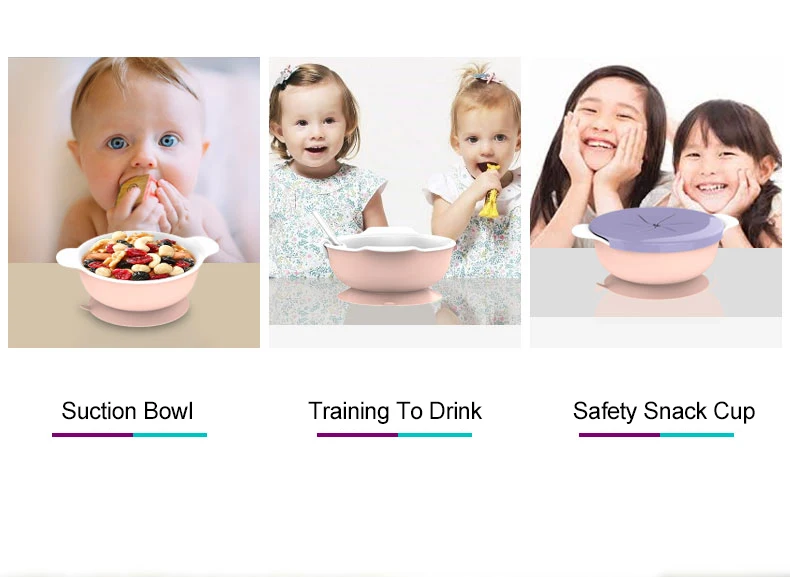 New Design Innovative Design 3 In 1 Baby Bowl With Soft Silicon Straw ...