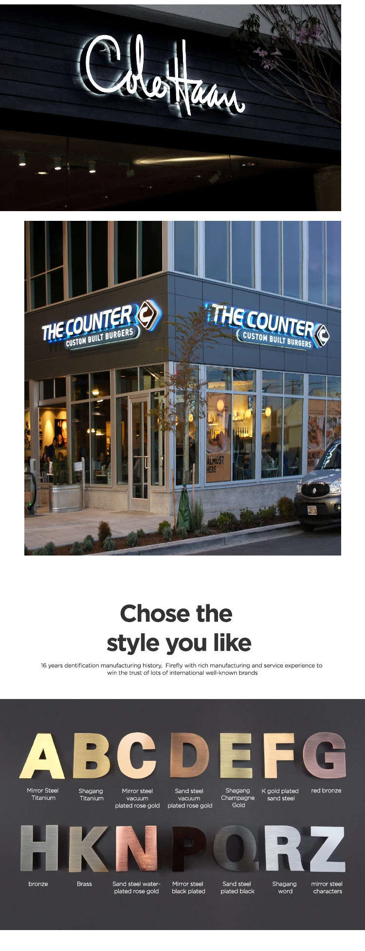 Luxury Custom Indoor Wall Mounted Gold Backlit Logo Led Channel Letter ...