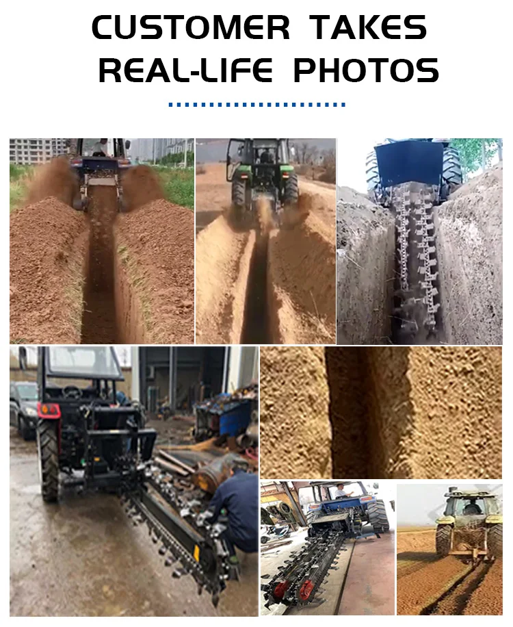 Farm Tractor 3 Point Hitch Trencher Machine Digging Diesel Power Chain ...