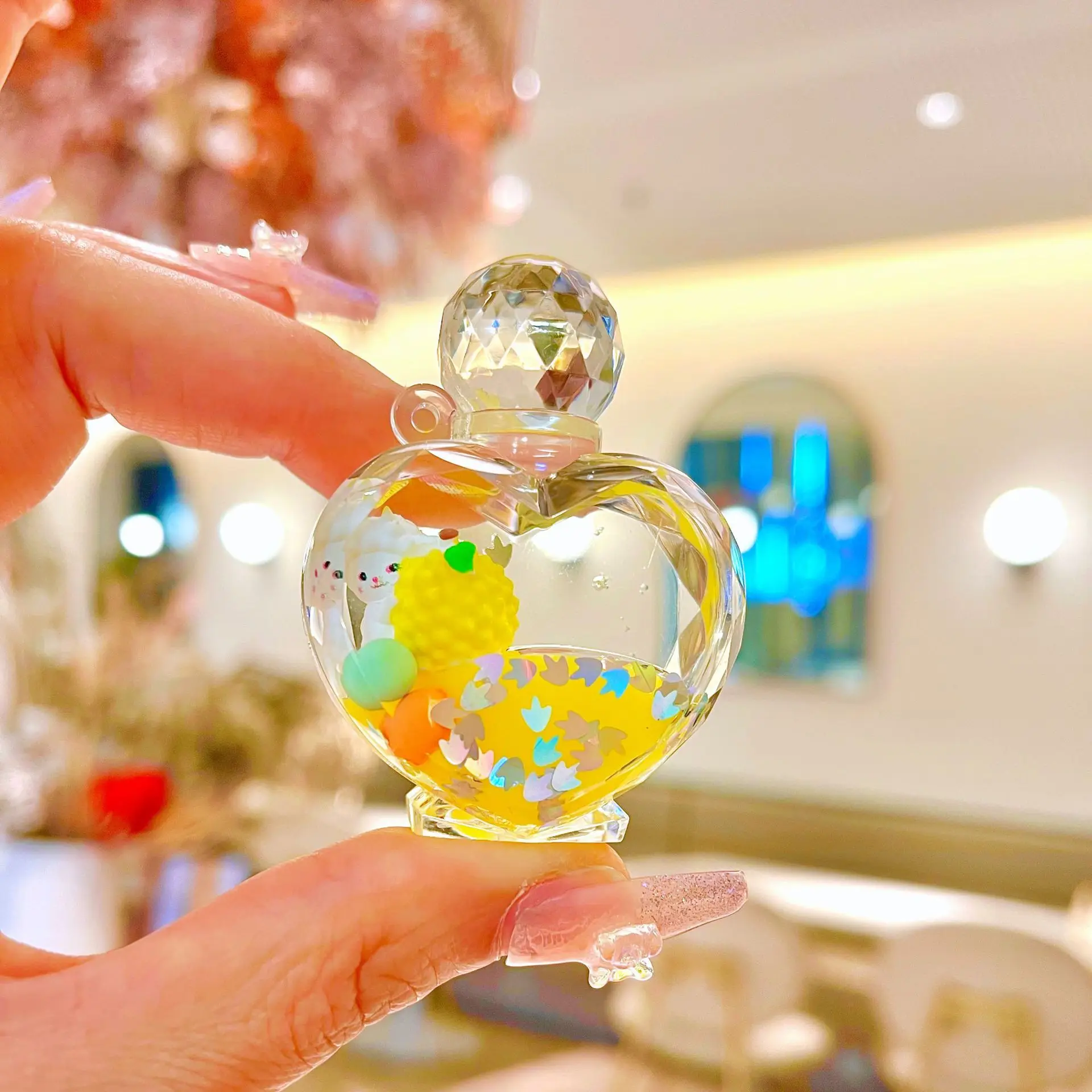 Wholesale Cartoon Yellow Key Holder Accessories Crystal Bag Pendant Car ...