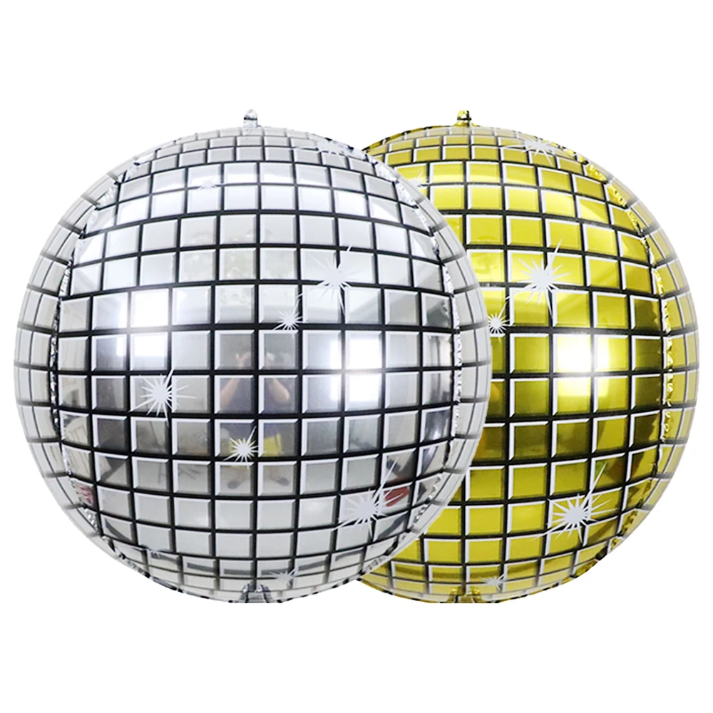 4D Sphere Large Mirror Metallic Balloons Disco Silver Gold Foil ...