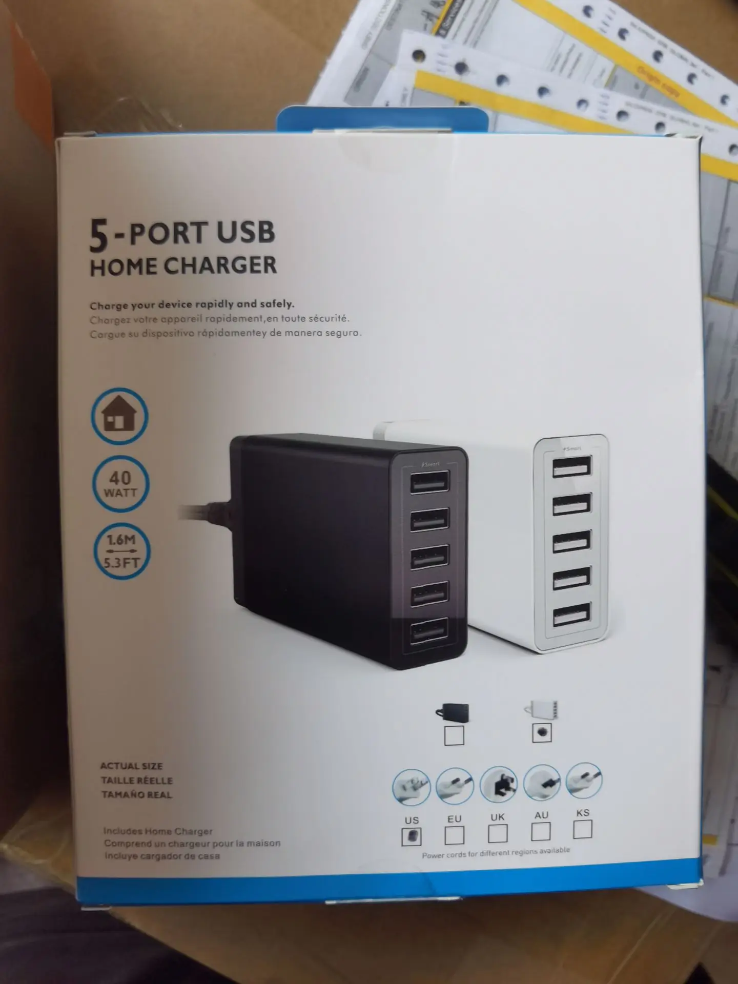Universal Multi Ports Smart Charging Station 40w 5 Usb 8a Mobile Phone ...