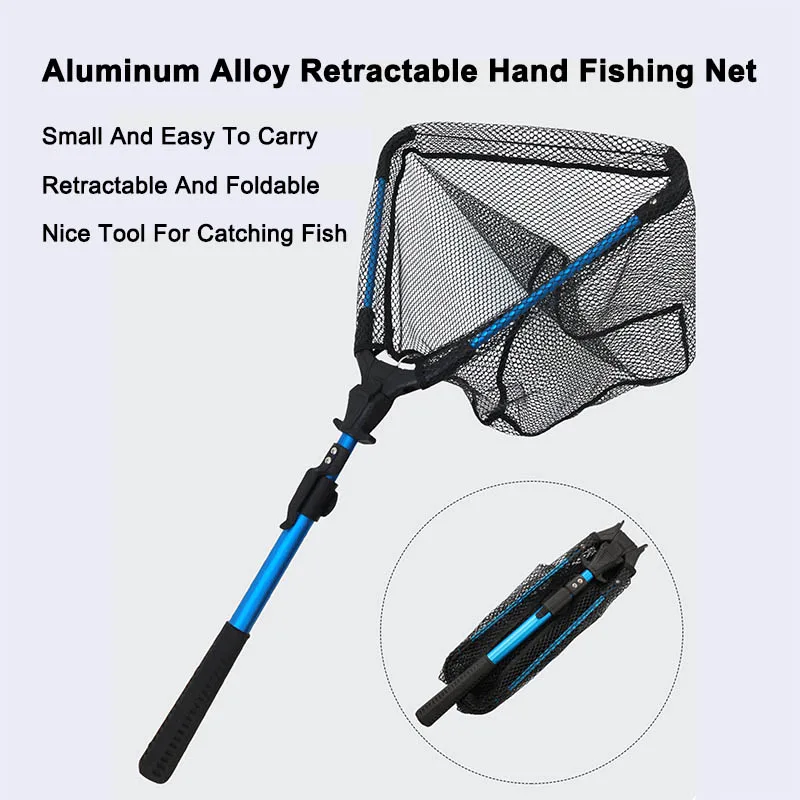 Aluminum Alloy Telescopic Folding Fishing Lure Nets Nylon Mesh Trout ...