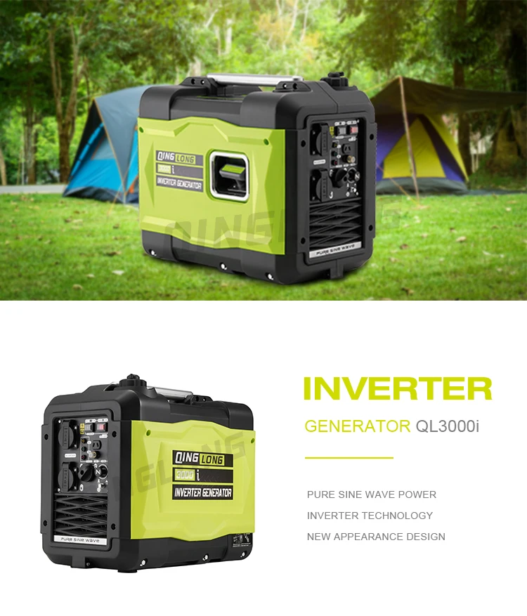 Portable 230V 3000W Inverter Generator with Auto Start & Fuel Gauge - OEM