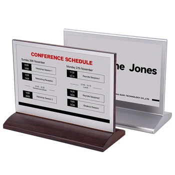 E-ink Nameplate Display Paperless Electronic Paper Table Sign Name Tag ...