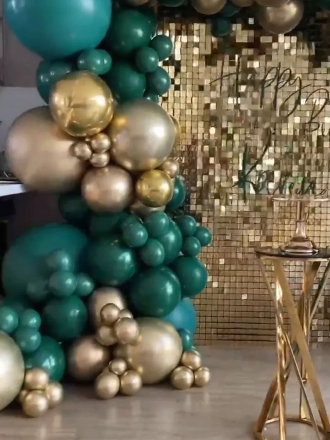 Green Gold Balloons Garland Arch 4d Chrome Foil Balloon Wedding ...