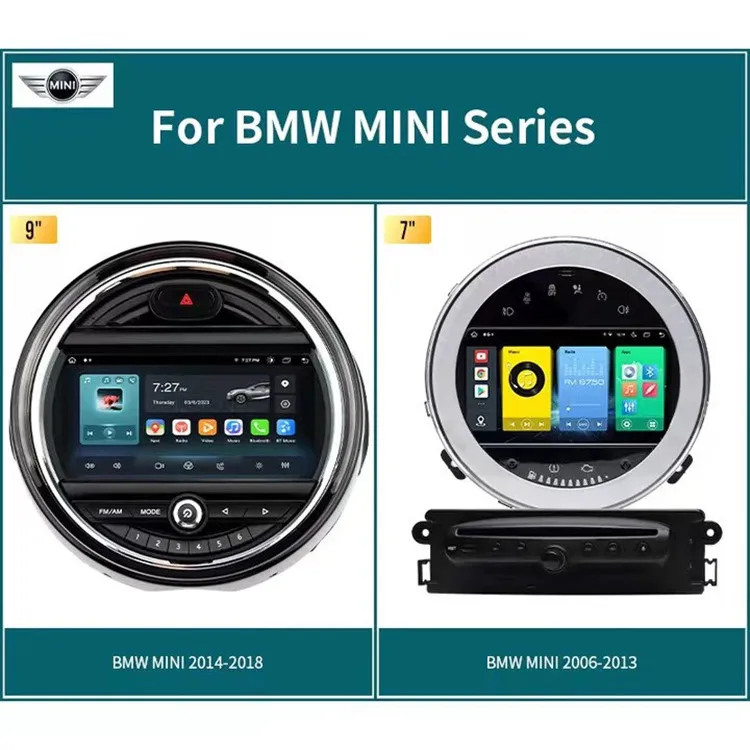 9 Inch IPS Touch Screen Android Car Radio Video Player for BMW Mini F55 ...